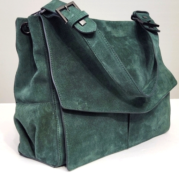 Massaccesi | Bags | Marco Massaccesi Minerva Forest Green Suede Satchel ...